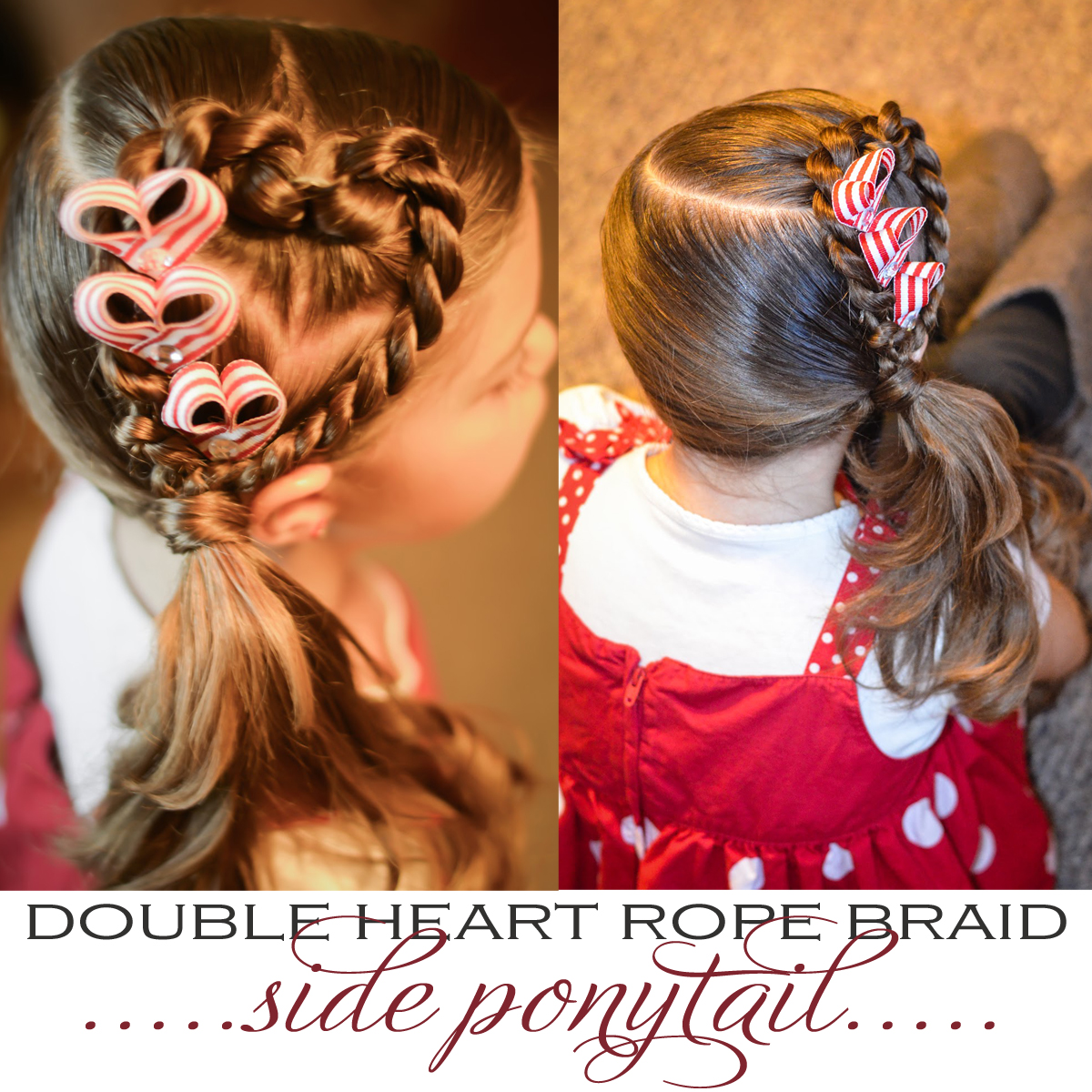 DOUBLE HEART ROPE BRAID SIDE PONYTAIL - HUCKLEBERRY LIFE