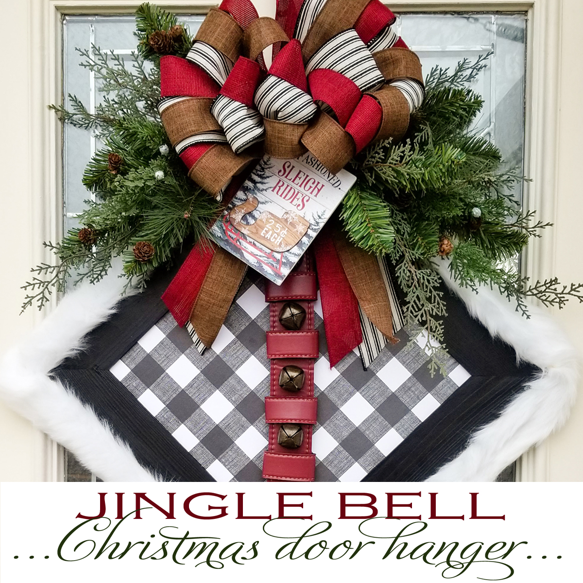 Jingle Bell Christmas Door Hanger - HUCKLEBERRY LIFE